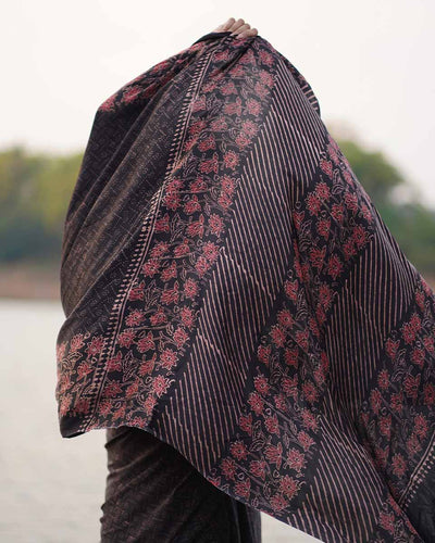 Buy Rahi Block printed Modal Silk Saree | Silk saree printed | Saree