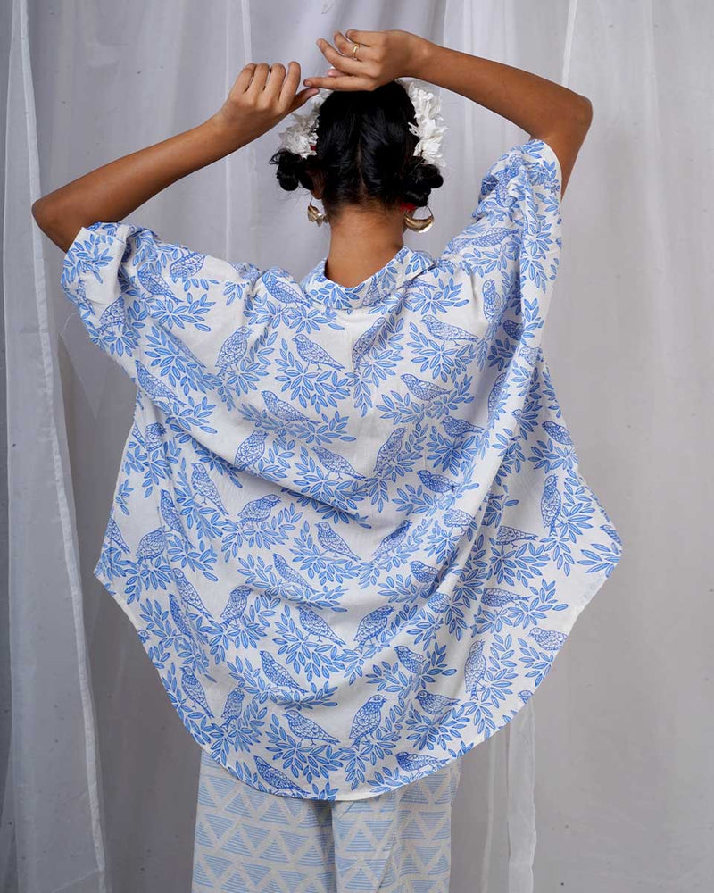 Neelki Blue Hand Block Printed Top – BAD | Elegant Ethnic Cotton Wear