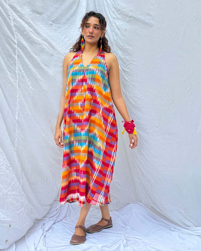Buy Meghmallar Gamcha Cotton Dress | Dresses | Summer fashion