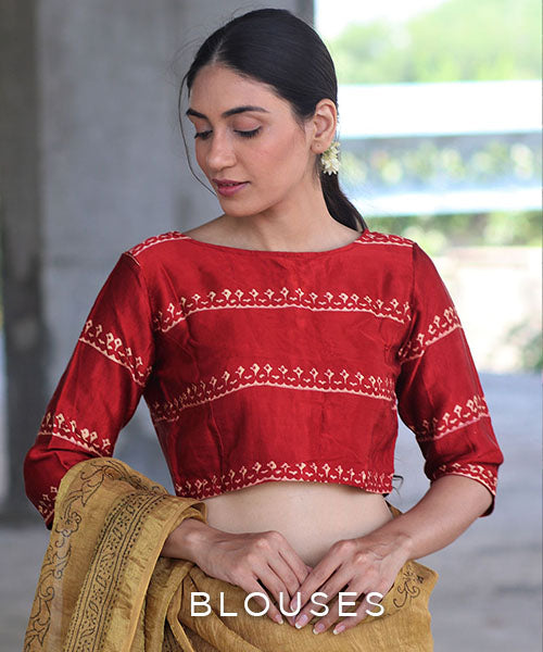 Buy Handmade Block printed Sarees, Blouses, Kurtis, and Dresses - Chidiyaa