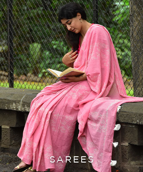 Buy Handmade Block printed Sarees, Blouses, Kurtis, and Dresses - Chidiyaa