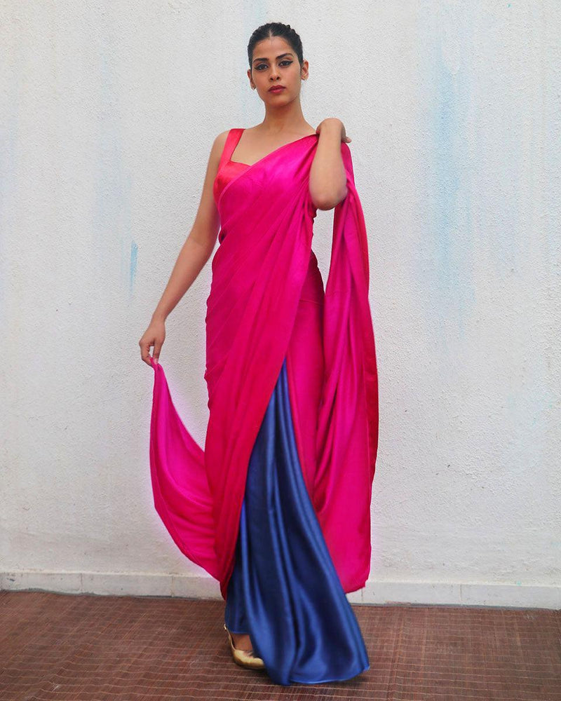 Blockprinted Handwoven Modal & Chanderi Silk Saree | Chidiyaa