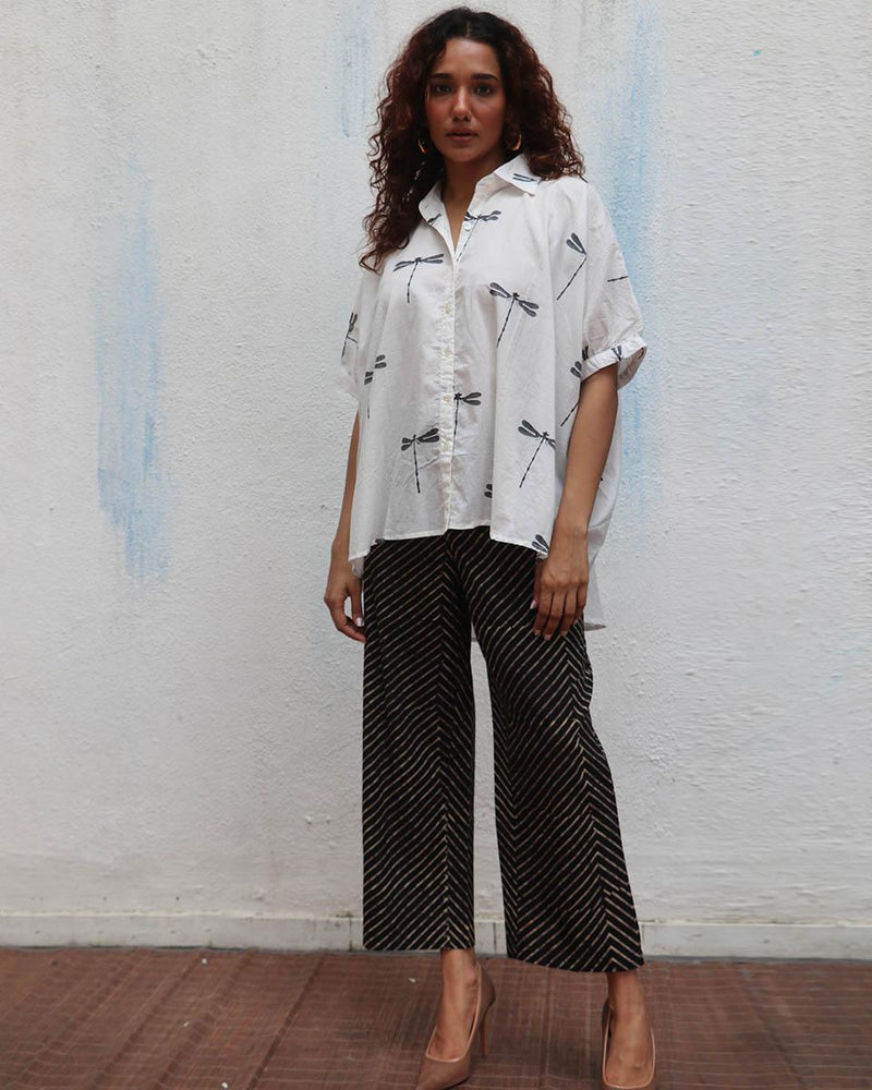 Buy Free Falling Block Printed Cotton Shirt | Women shirt cotton