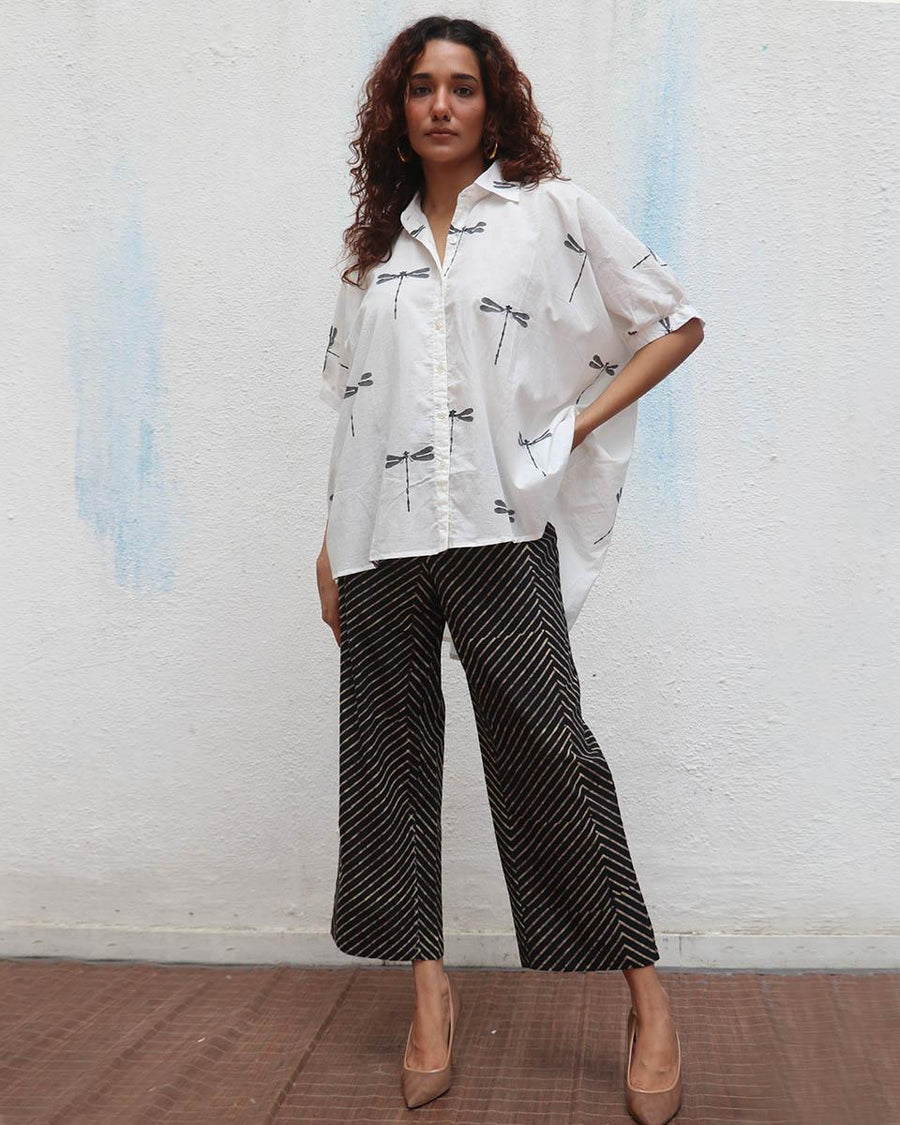 Buy Free Falling Block Printed Cotton Shirt | Women shirt cotton