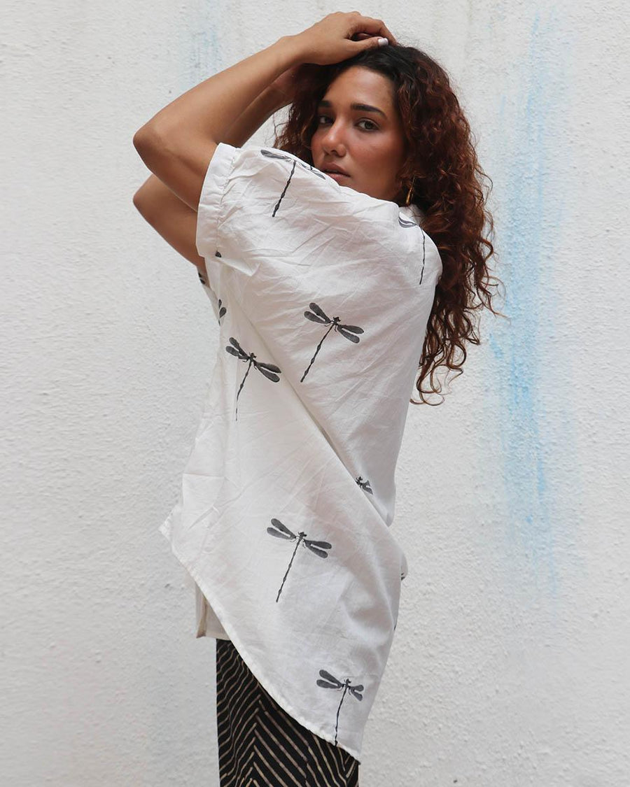 Buy Free Falling Block Printed Cotton Shirt | Women shirt cotton