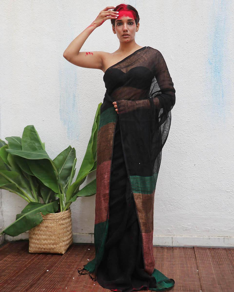 Buy Kalavati Handwoven Linen Saree | Saree | Saree traditional