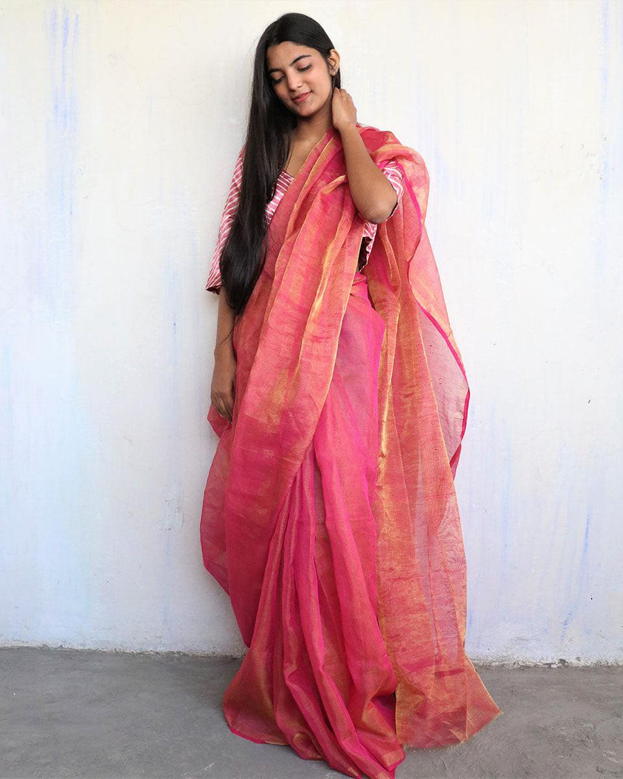 Buy linen sarees online – Handcrafted Saree | Linen sarees