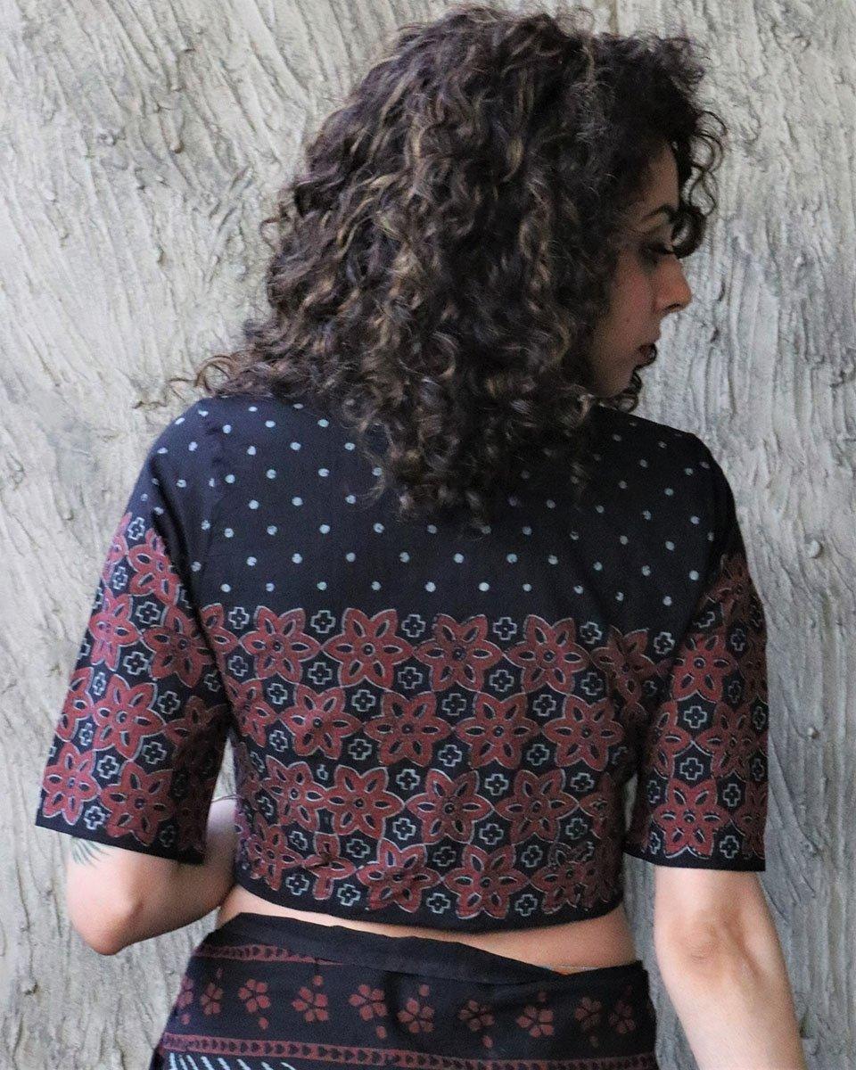 Block Printed Crop Top Blouse | Chidiyaa